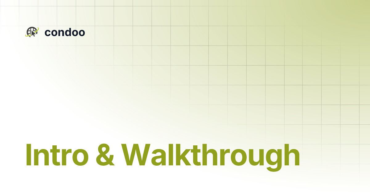 Intro & Walkthrough | condoo